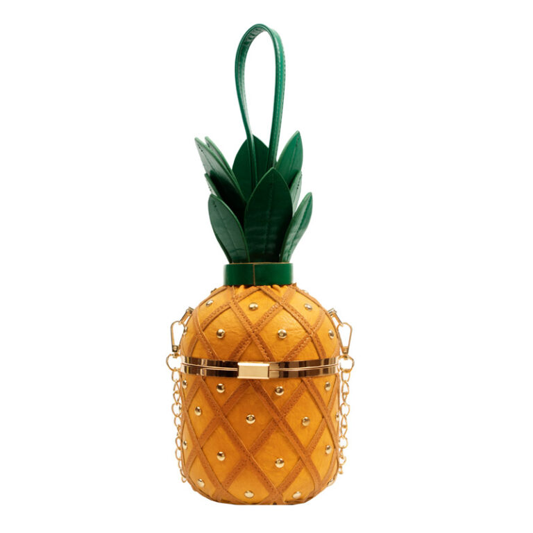The Pineapple Bag | Beautiful Pineapple Purse Leather Chain Strap ...