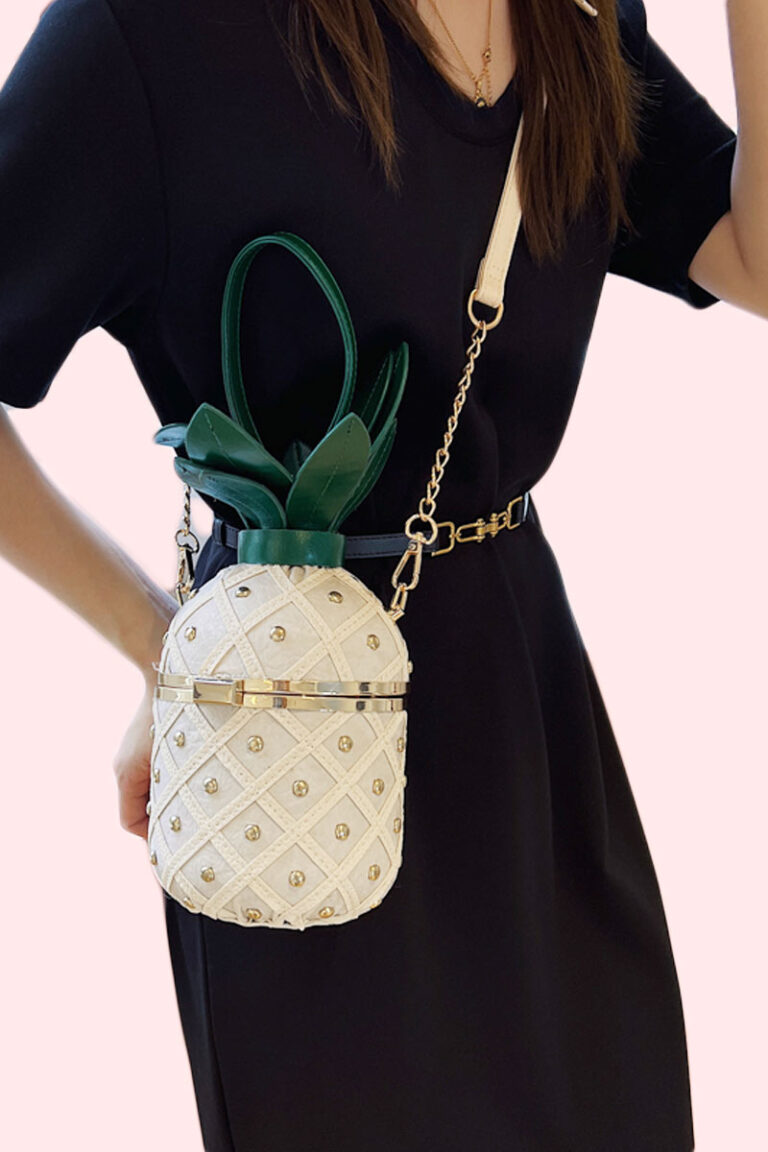 The Pineapple Bag | Beautiful Pineapple Purse Leather Chain Strap ...