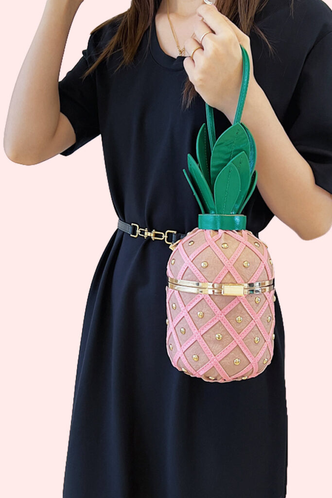 The Pineapple Bag | Beautiful Pineapple Purse Leather Chain Strap ...