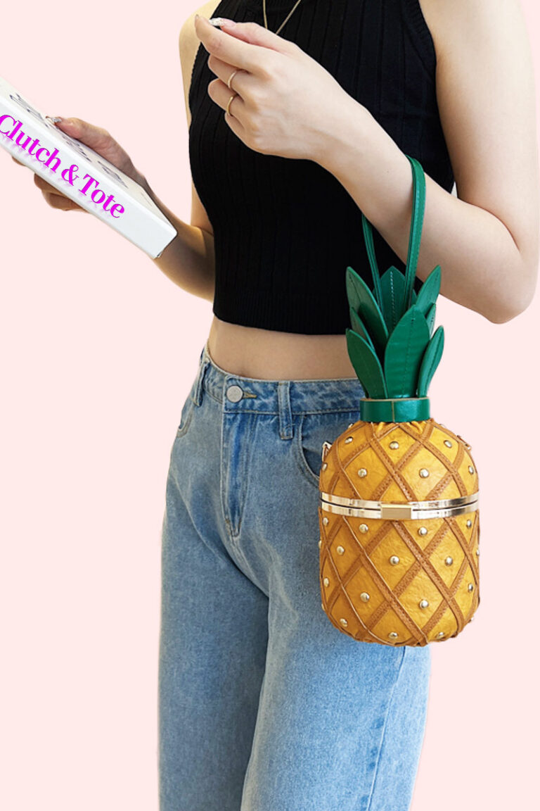 The Pineapple Bag | Beautiful Pineapple Purse Leather Chain Strap ...