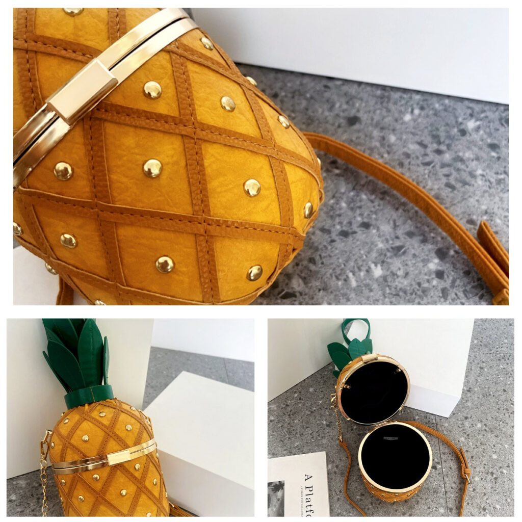 The Pineapple Bag | Beautiful Pineapple Purse Leather Chain Strap ...