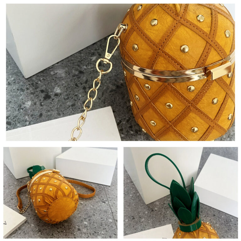 The Pineapple Bag | Beautiful Pineapple Purse Leather Chain Strap ...