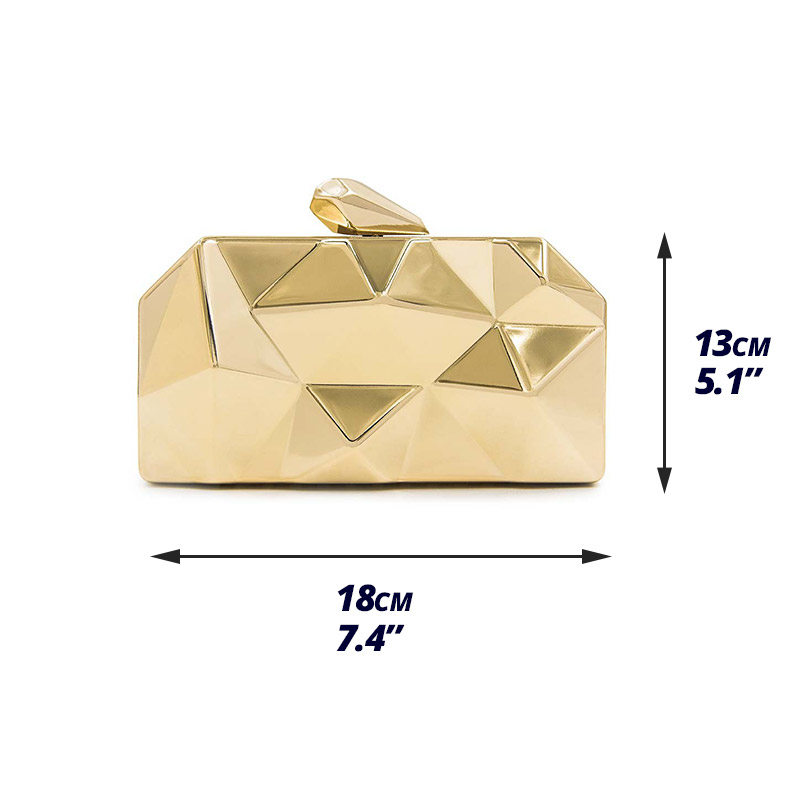 The Metallic Clutch Bag | Geometric HandBag 3D Metal Clutch Purse ...