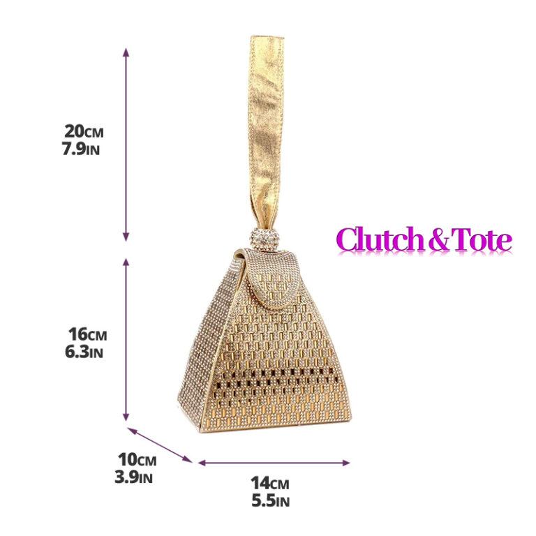 The Pyramid Purse | Wristlet Clutch Leather Pyramid Bag